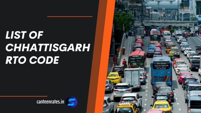 Rajasthan RTO Vehicle Registration Code List 2025 - Canteen Rates 2025