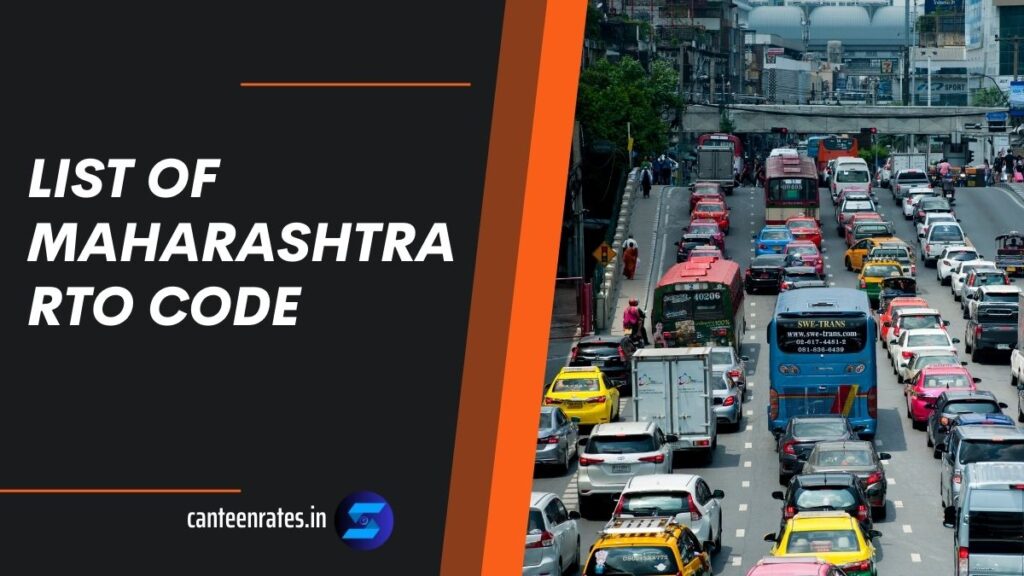 Maharashtra RTO Vehicle Registration Code List 2025 - Canteen Rates 2026