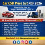 Car CSD Price List PDF 2026 - Canteen Rates 2026