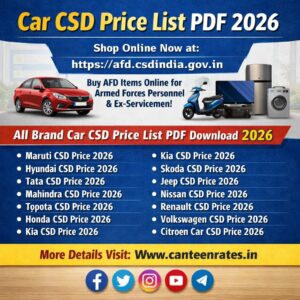 Car CSD Price List PDF 2026 - Canteen Rates 2026